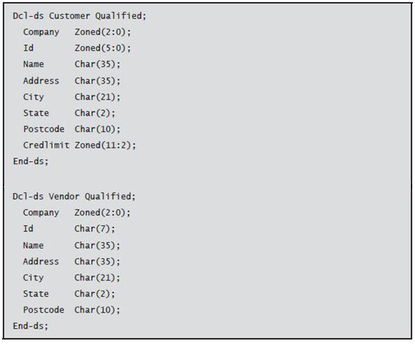 Programming In Ile Rpg Defining Data Structures Part Ii Mc Press Online 5842